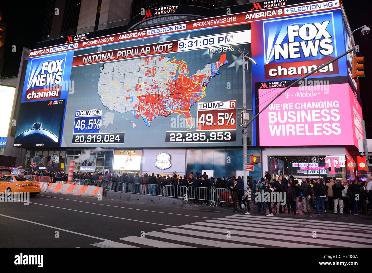 US Election Night 2016 Views from Times Square and Rockefeller Center ...