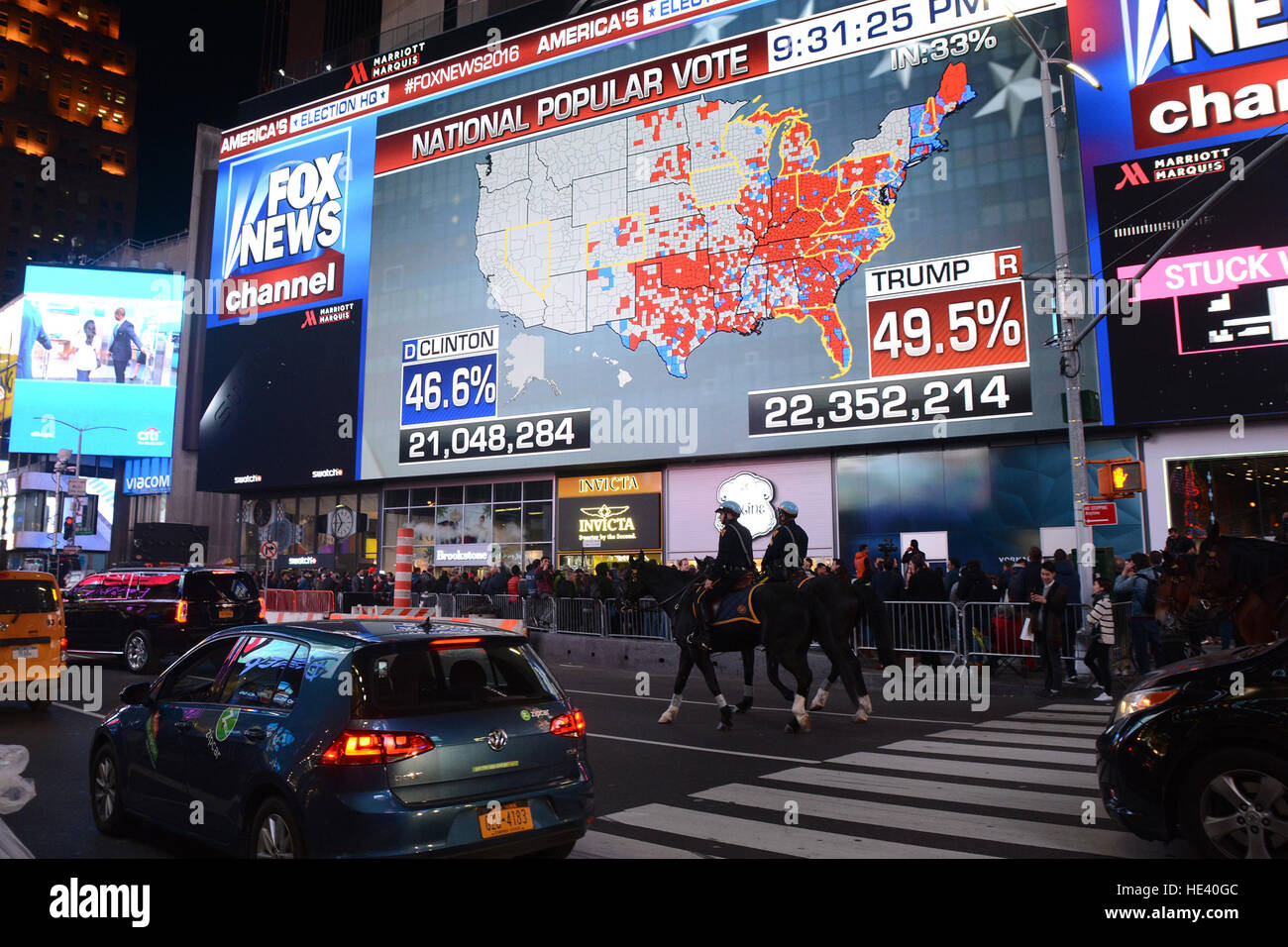 US Election Night 2016 Views from Times Square and Rockefeller Center ...