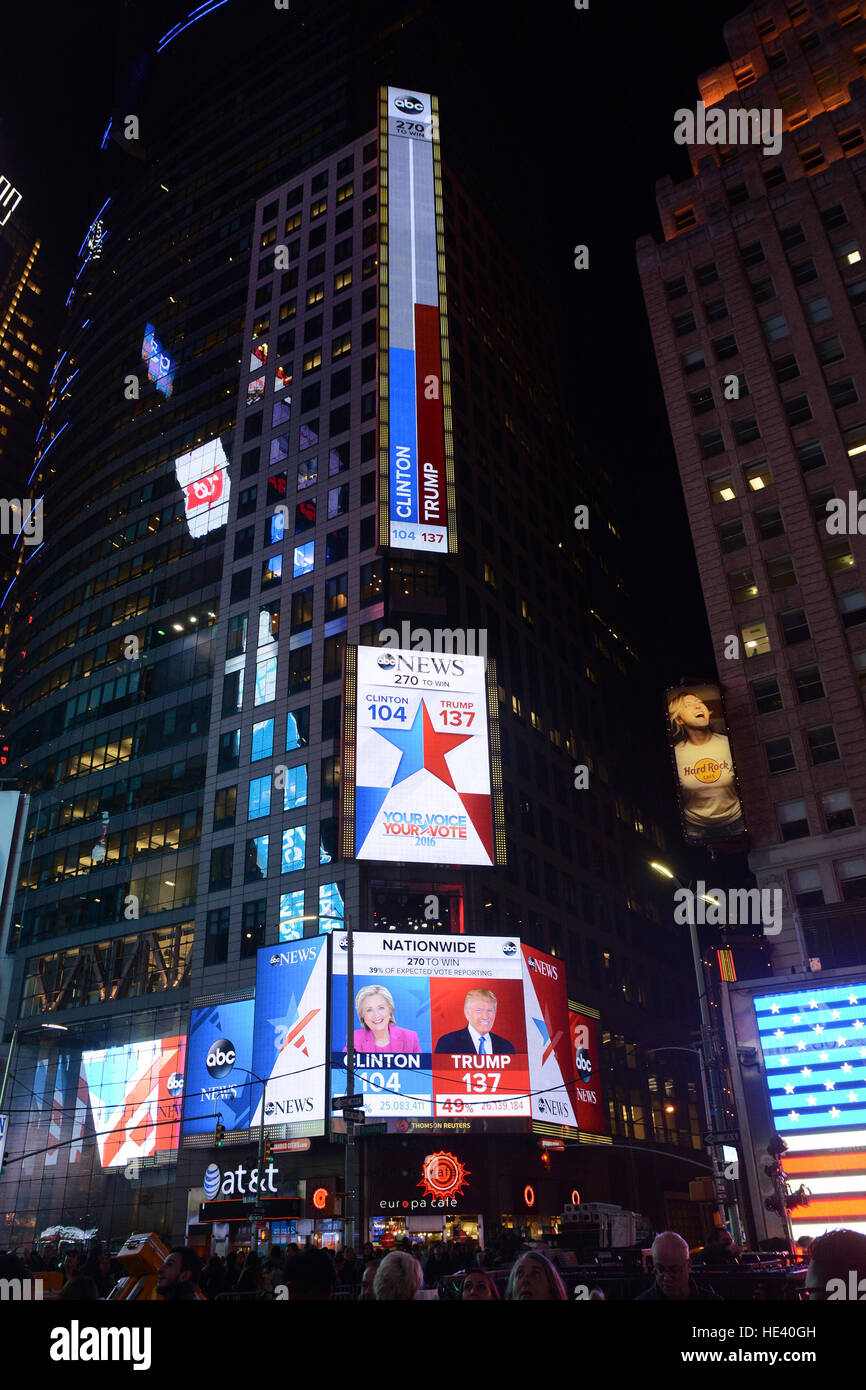 US Election Night 2016 Views from Times Square and Rockefeller Center ...
