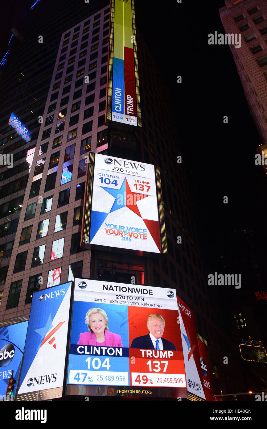 US Election Night 2016 Views from Times Square and Rockefeller Center ...
