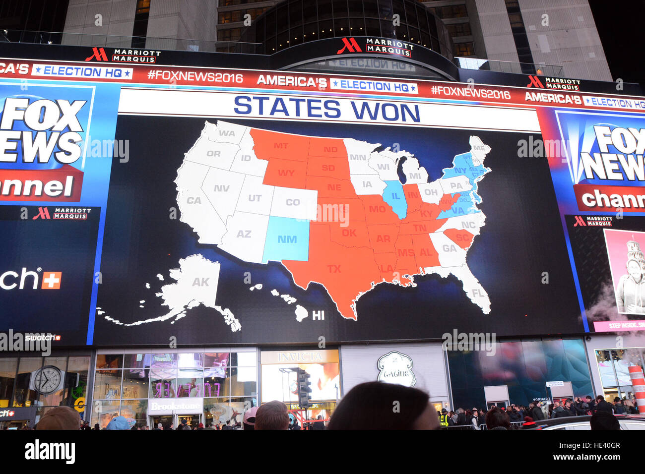 US Election Night 2016 Views from Times Square and Rockefeller Center ...