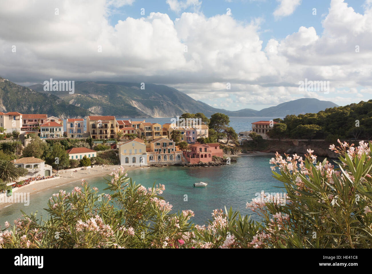 View of the village of Asos on the Greek island of Kefalonia Stock ...