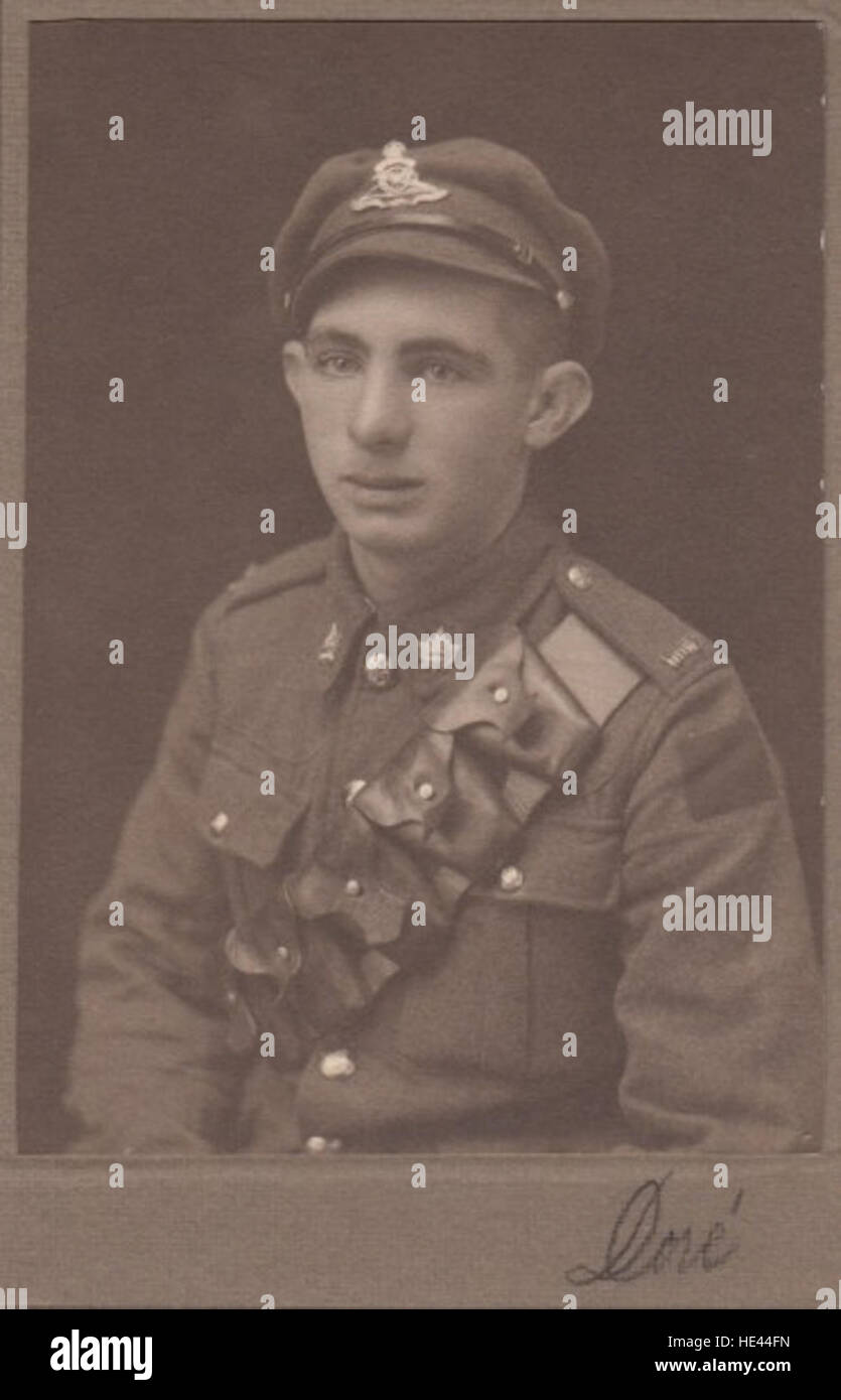A historic photograph of an unidentified Canadian soldier, capturing a ...