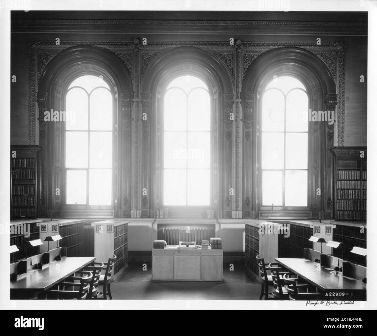 Photograph of reading room windows in the Great Library Stock Photo - Alamy