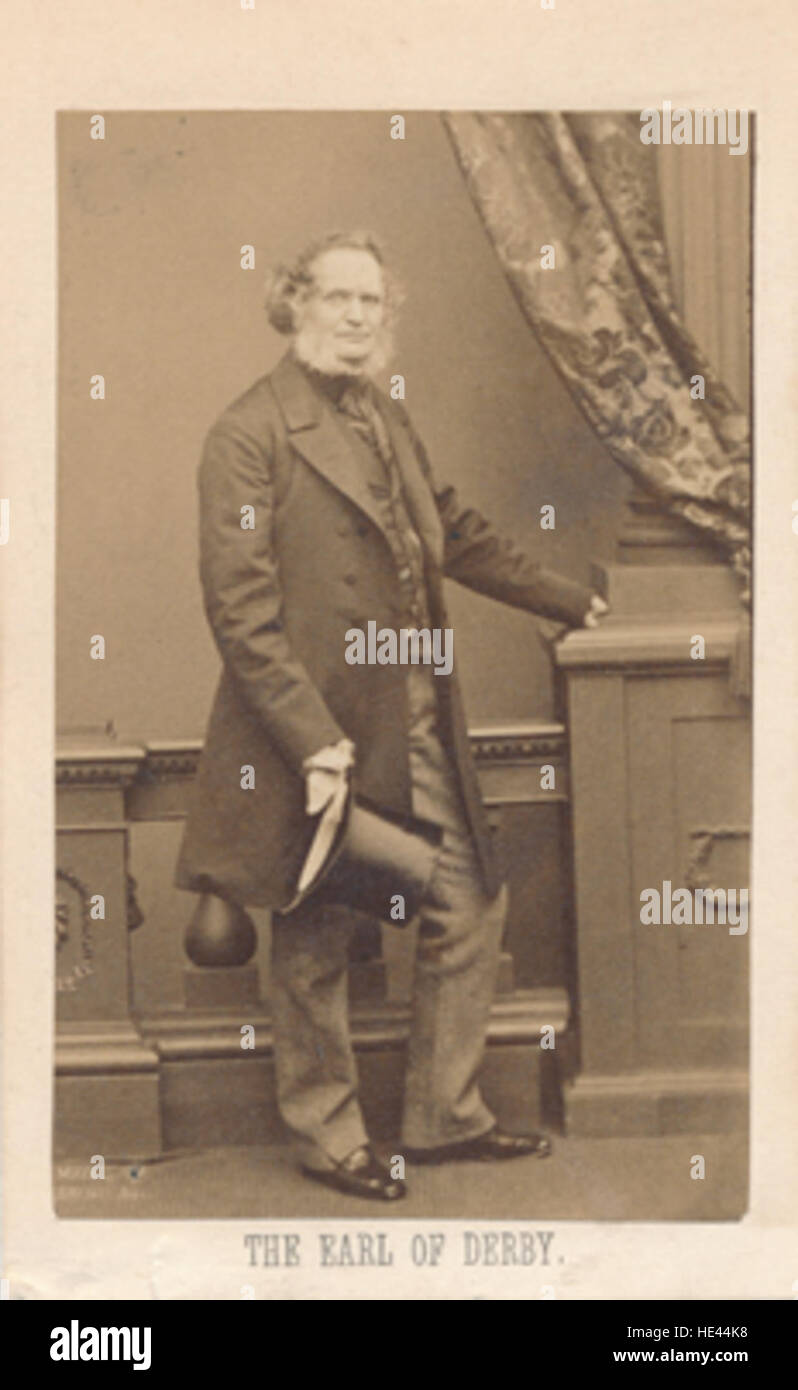 This carte-de-visite image depicts the Earl of Derby, a prominent ...