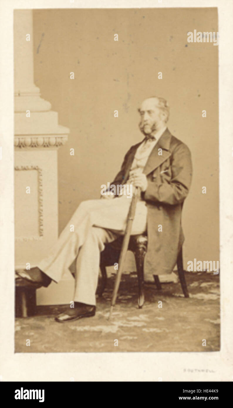 This historical photograph shows Lord Eglinton, a British nobleman and ...