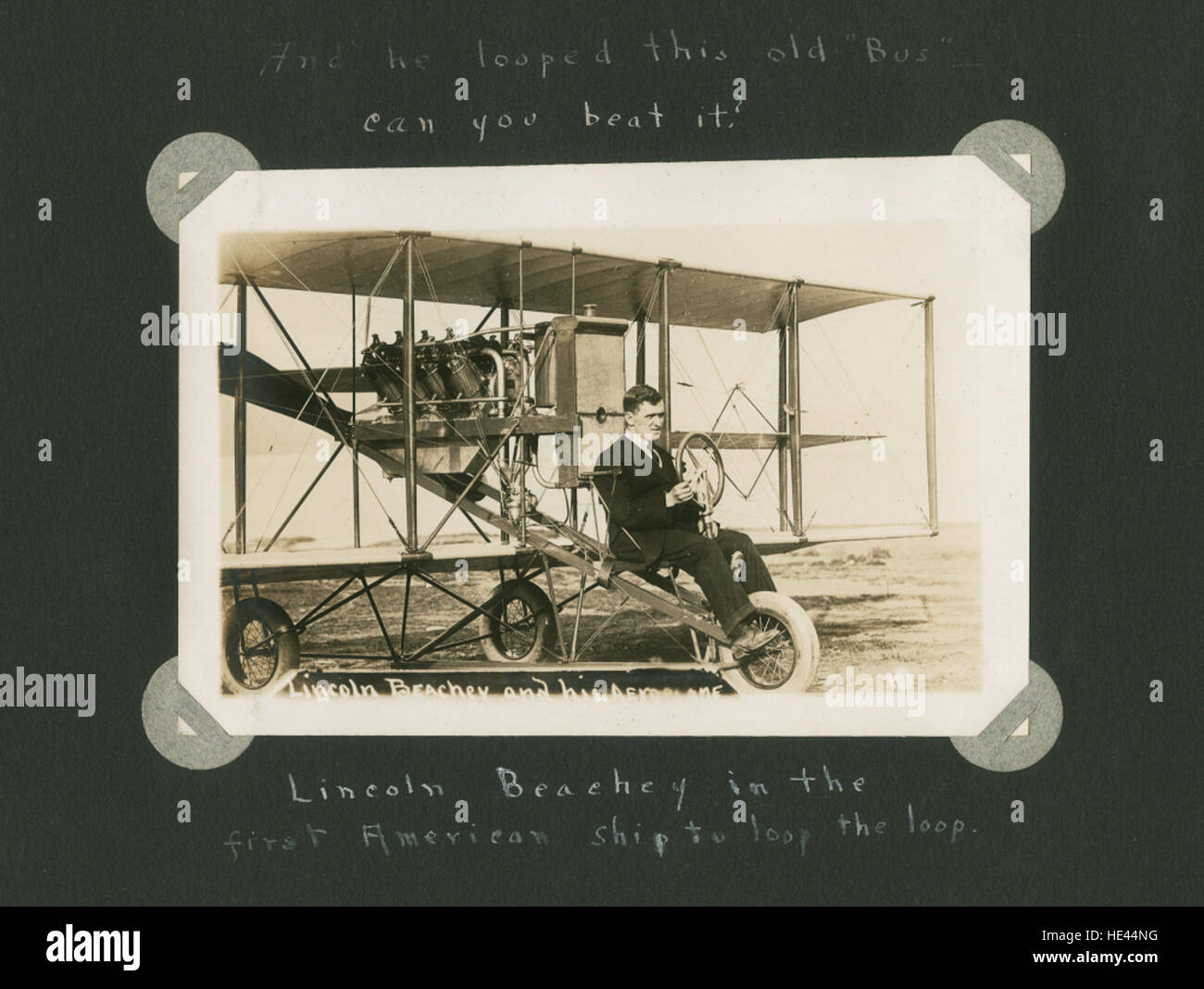This historical image features early biplanes, including the Curtiss ...
