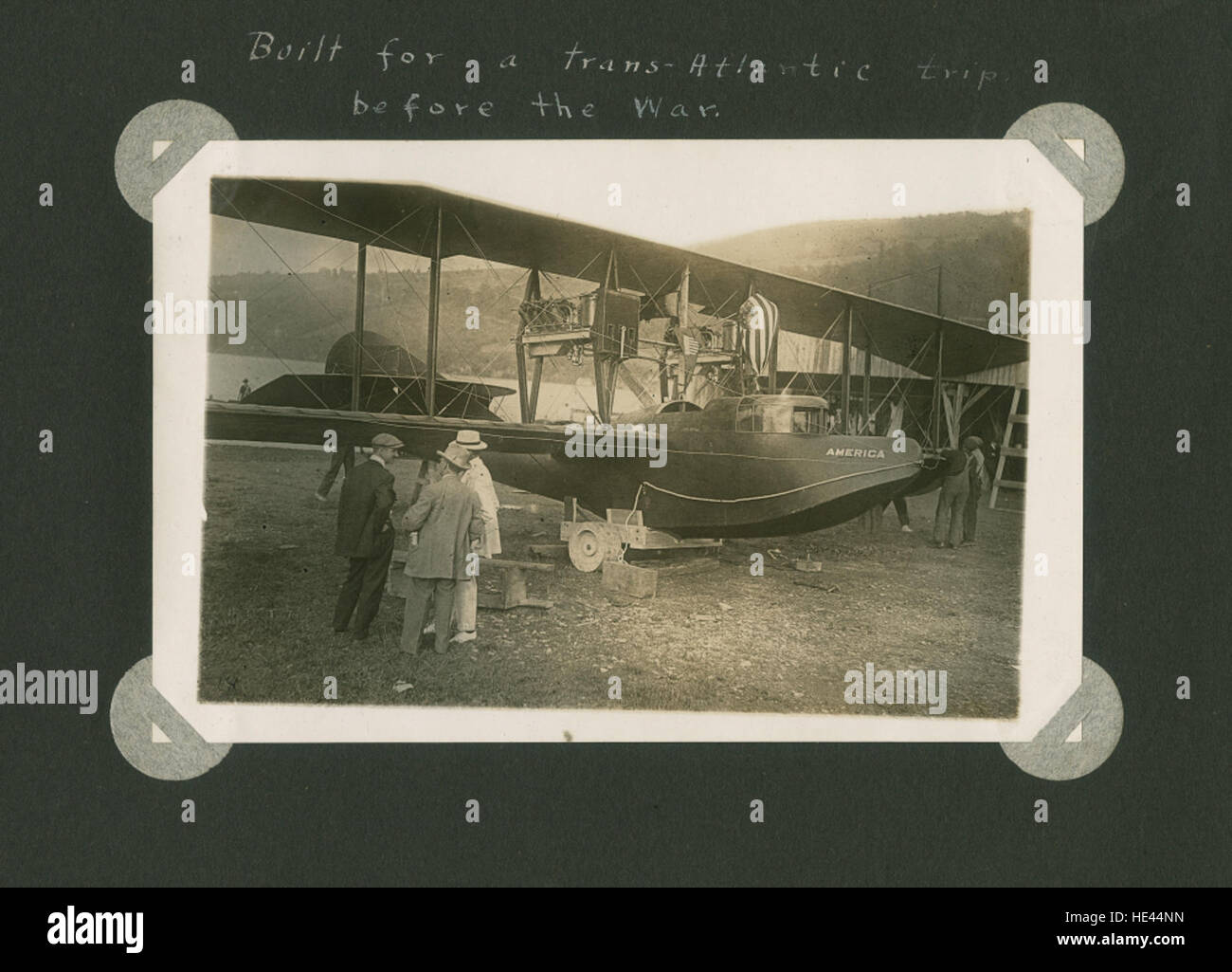 The image shows American biplanes, specifically the Curtiss Model H ...