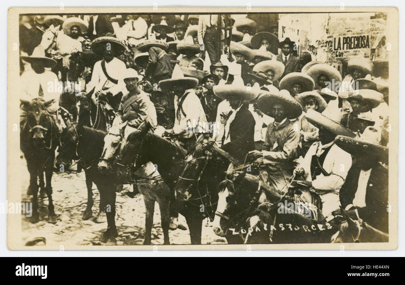 This historical image captures Emiliano Zapata's revolutionary forces ...