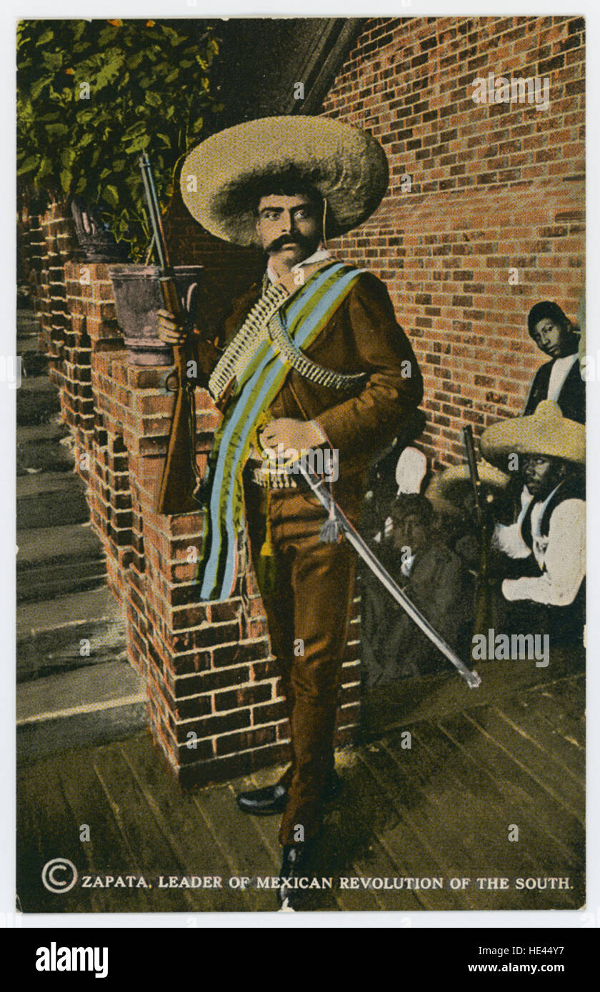 A historical photograph of Emiliano Zapata, a leader in the Mexican ...