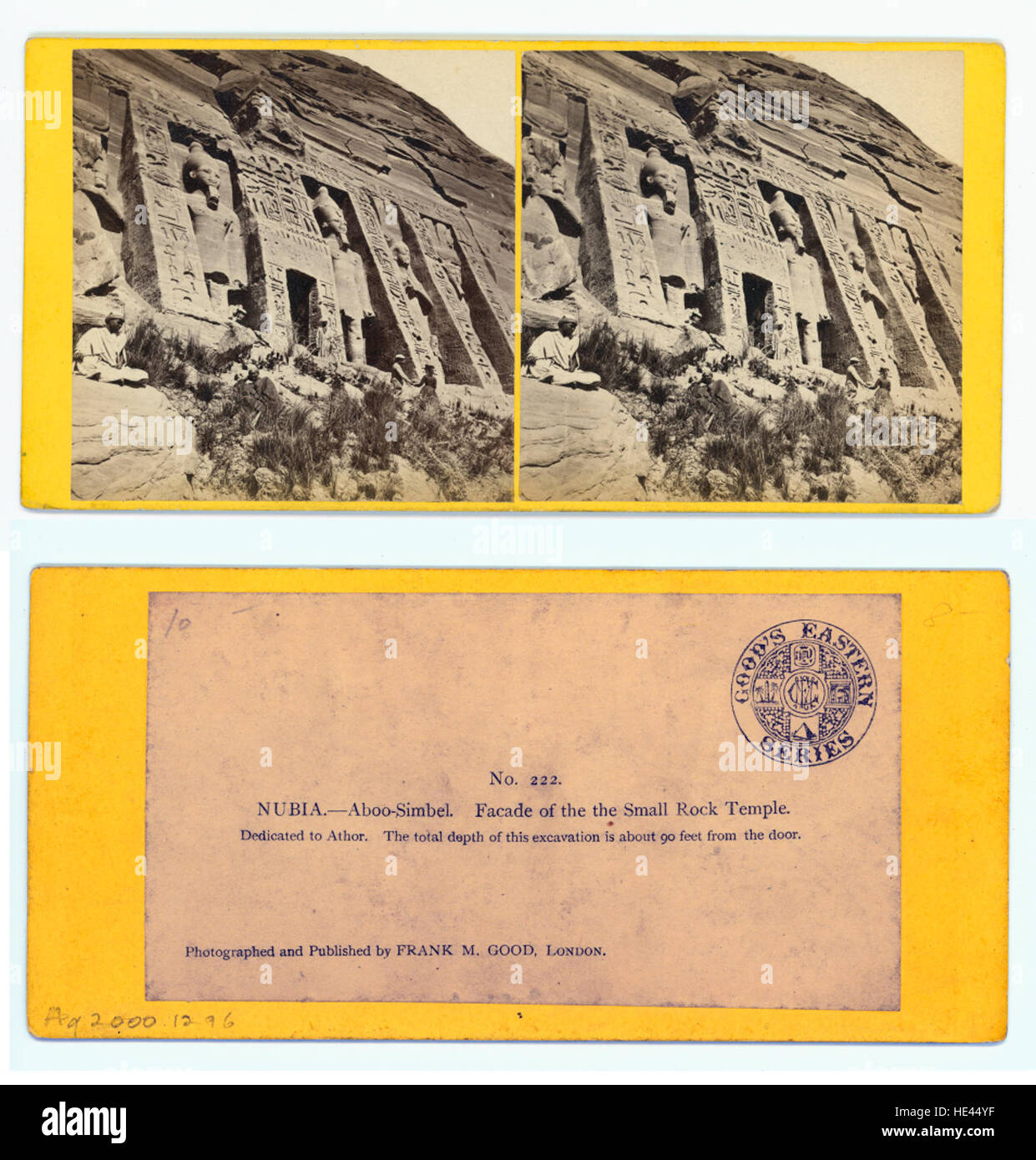 The faÃ§ade of the Small Rock Temple at Abu Simbel is a monumental ...