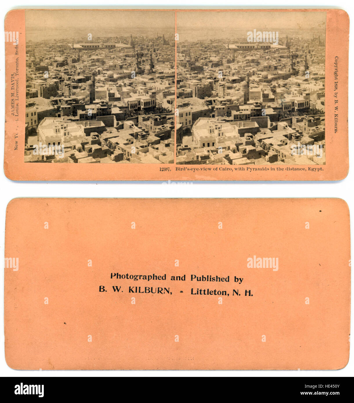 Bird's-eye-view of Cairo, with Pyramids in the distance, Egypt Stock ...