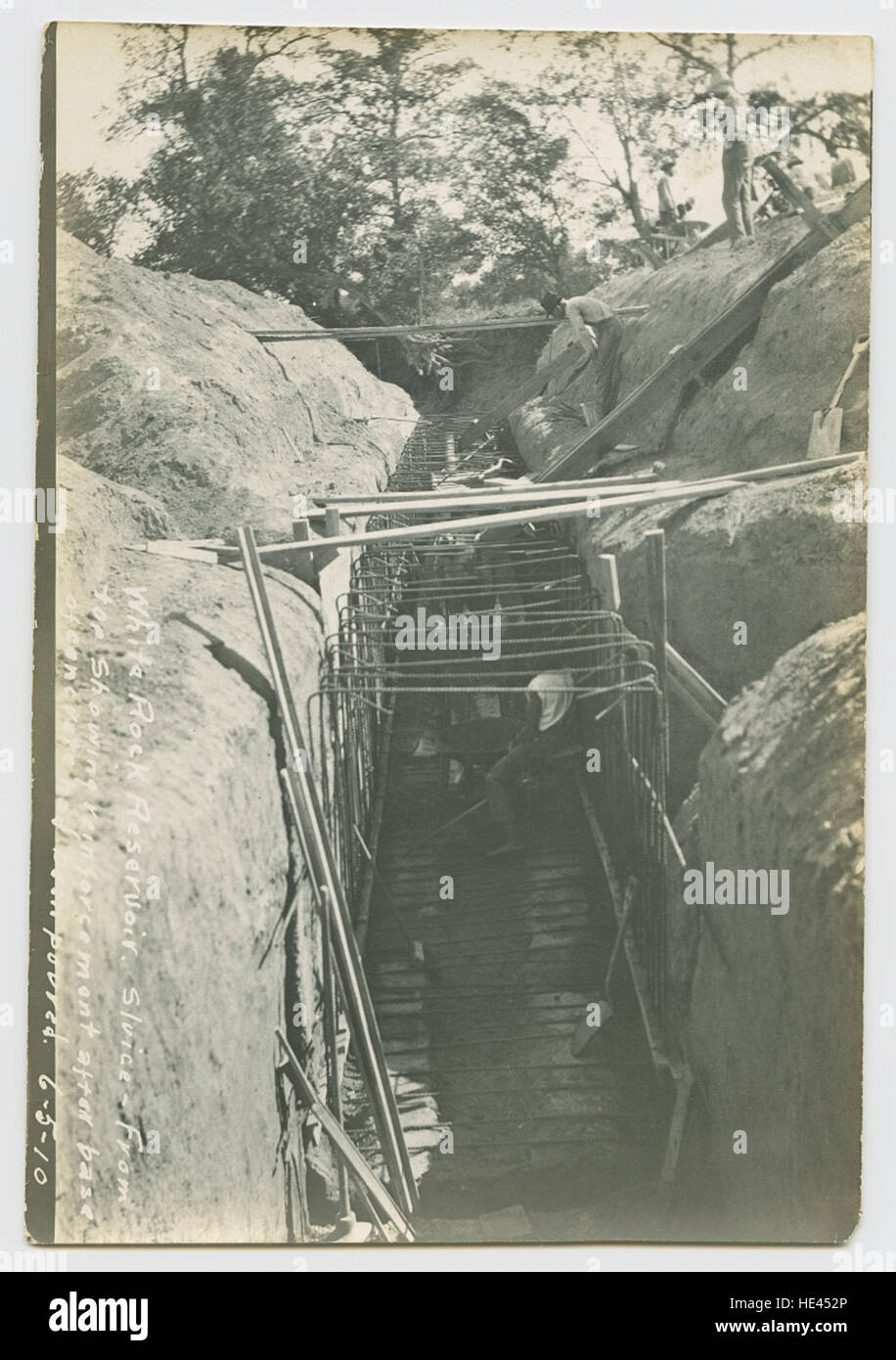 White Rock Reservoir Sluice - From top showing reinforcement after ...