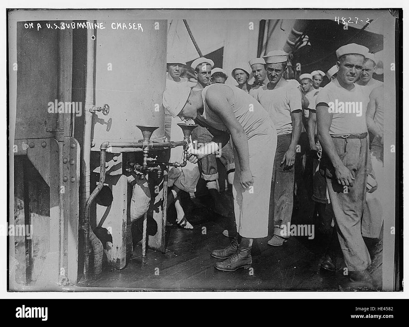 This image captures a historic U.S. submarine chaser, a vessel used for ...