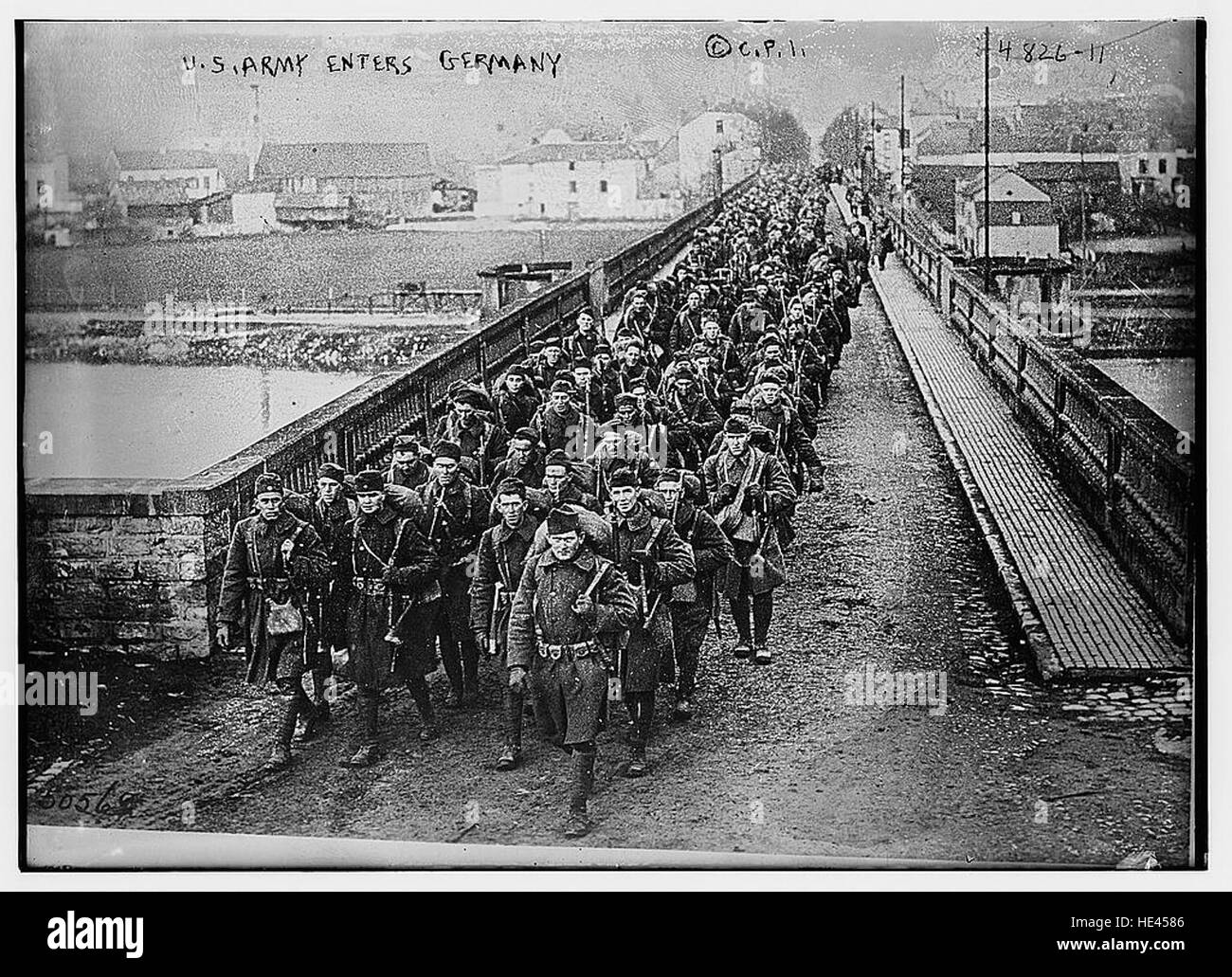 This historical image captures the moment when the US Army entered ...