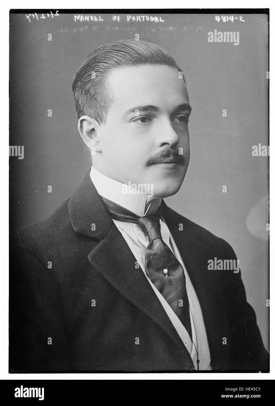 This image represents a historical depiction of Manuel I of Portugal ...