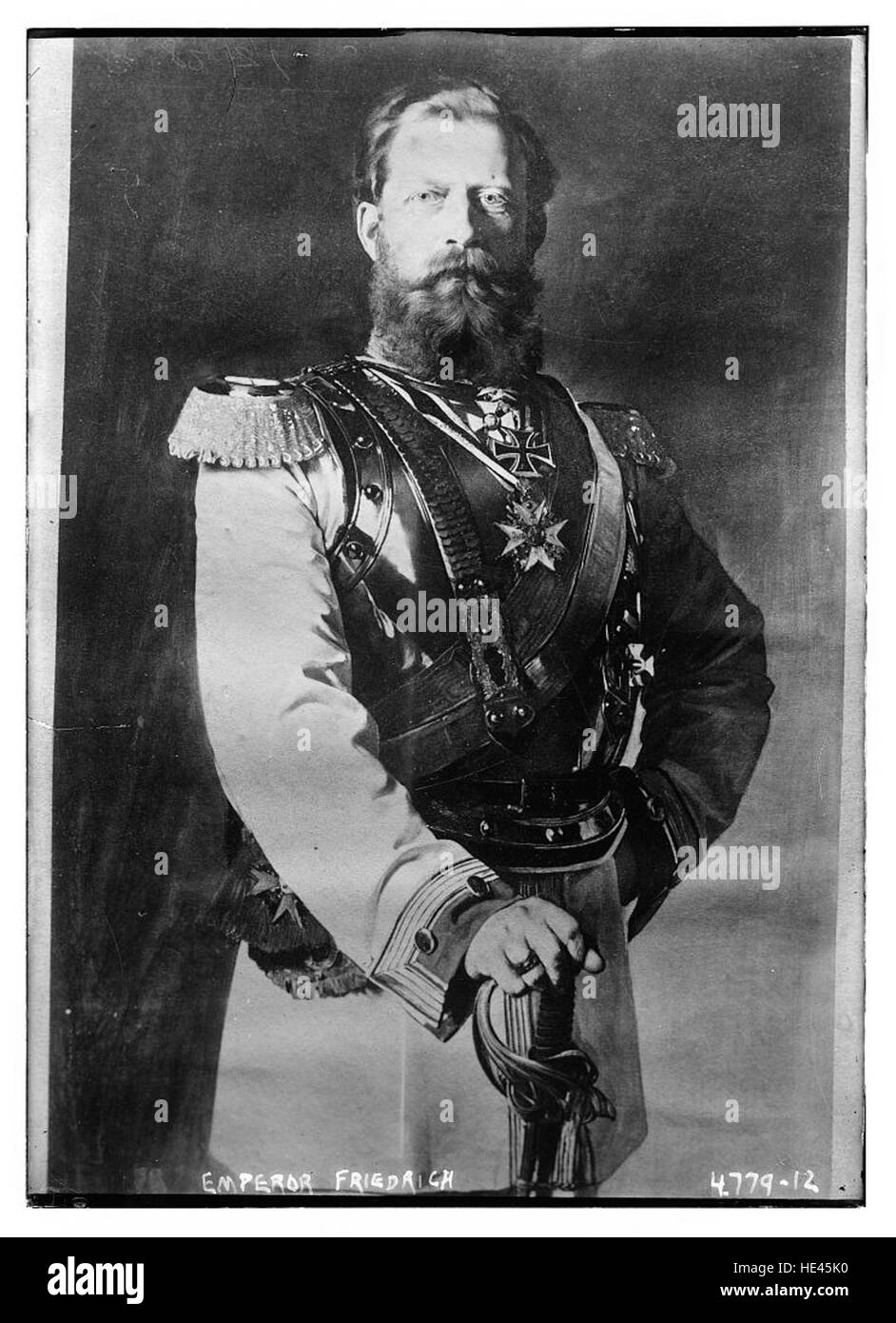This historic image depicts Emperor Friedrich, capturing a moment from ...