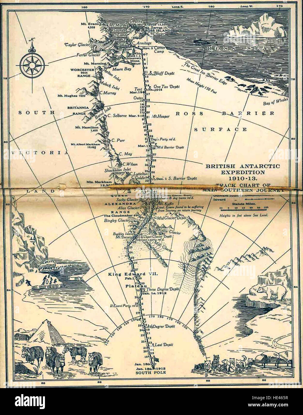A map from Robert Falcon Scottâ€™s last expedition, dated 1923 ...