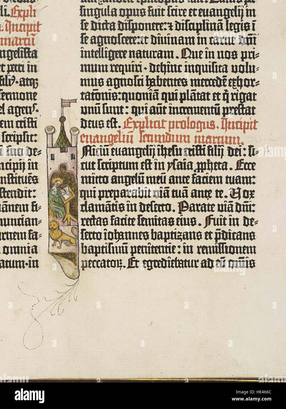 A detailed image from the Gutenberg Bible, showing part of the New ...