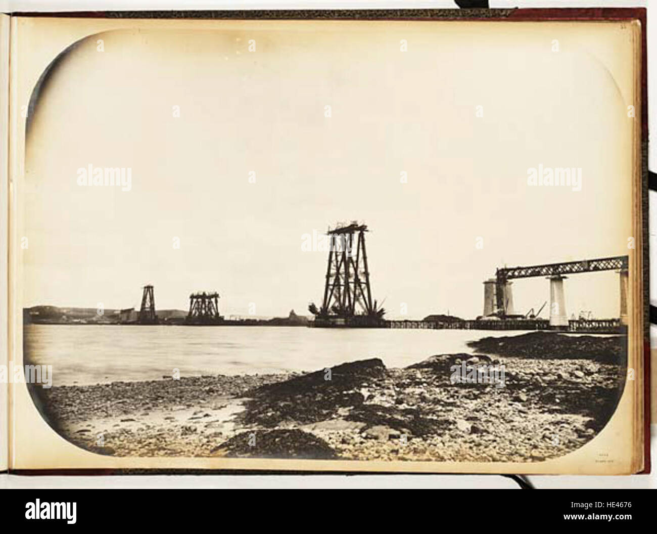 This historic image captures the construction of the Forth Bridge in ...