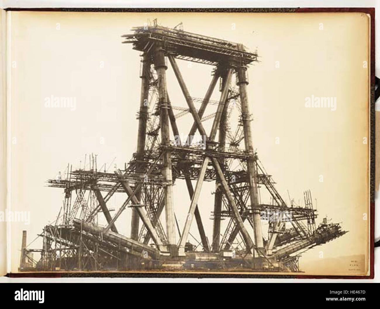 This historic image captures the construction of the Forth Bridge in ...