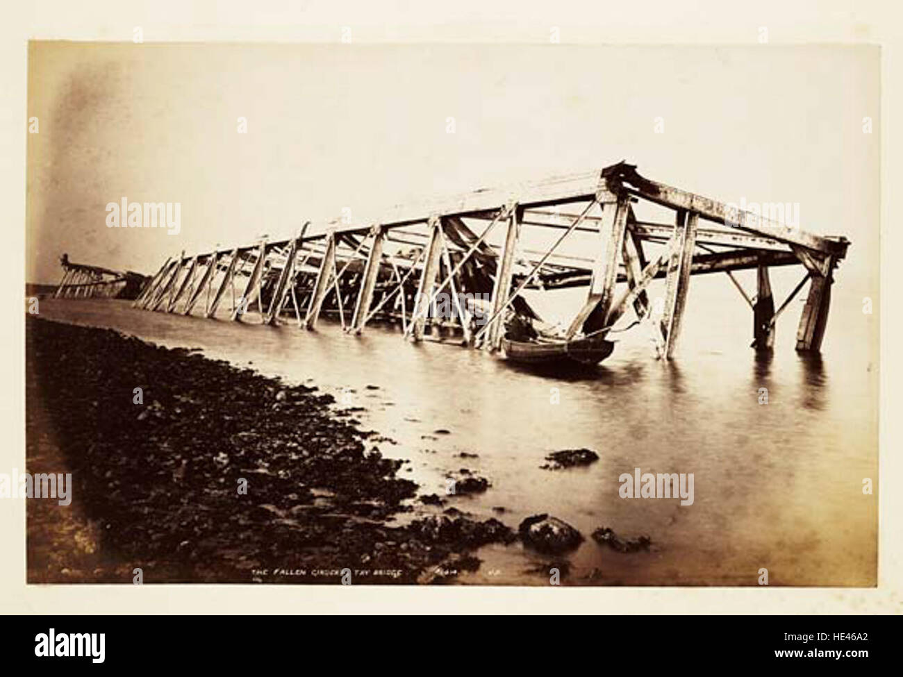 The fallen girders of the Tay Bridge, a tragic event in Scottish ...