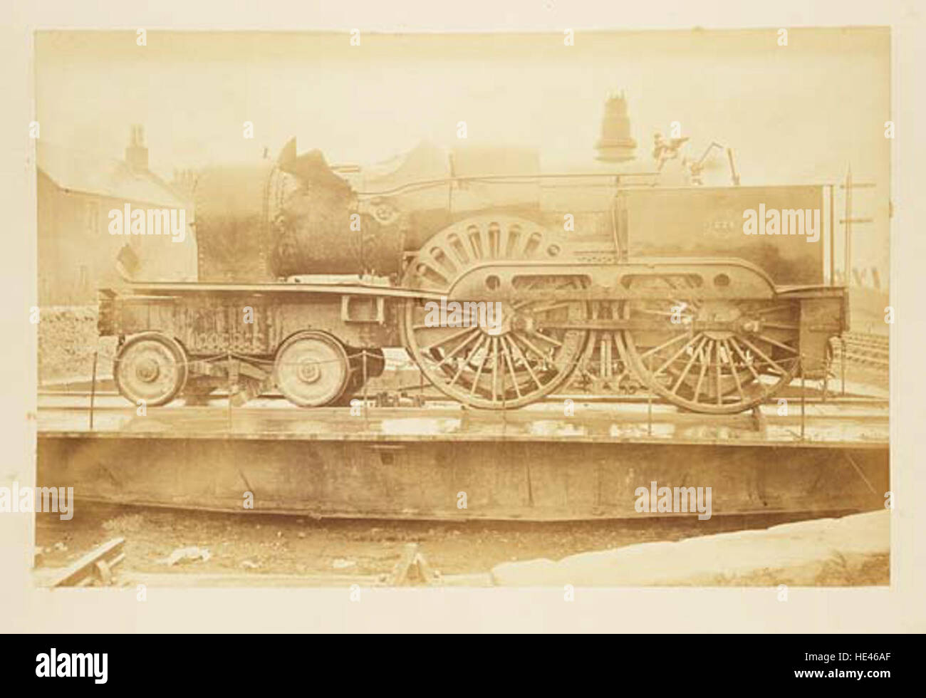 A historical image of a steam engine salvaged from the Tay, a relic of ...