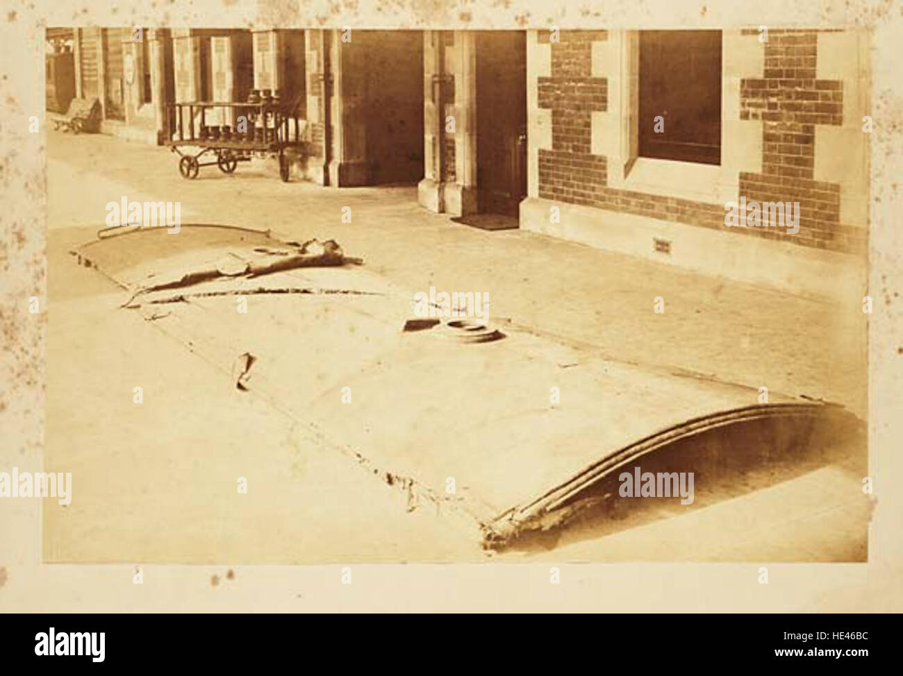 The image depicts the wreckage salvaged from the collapsed Tay Bridge ...