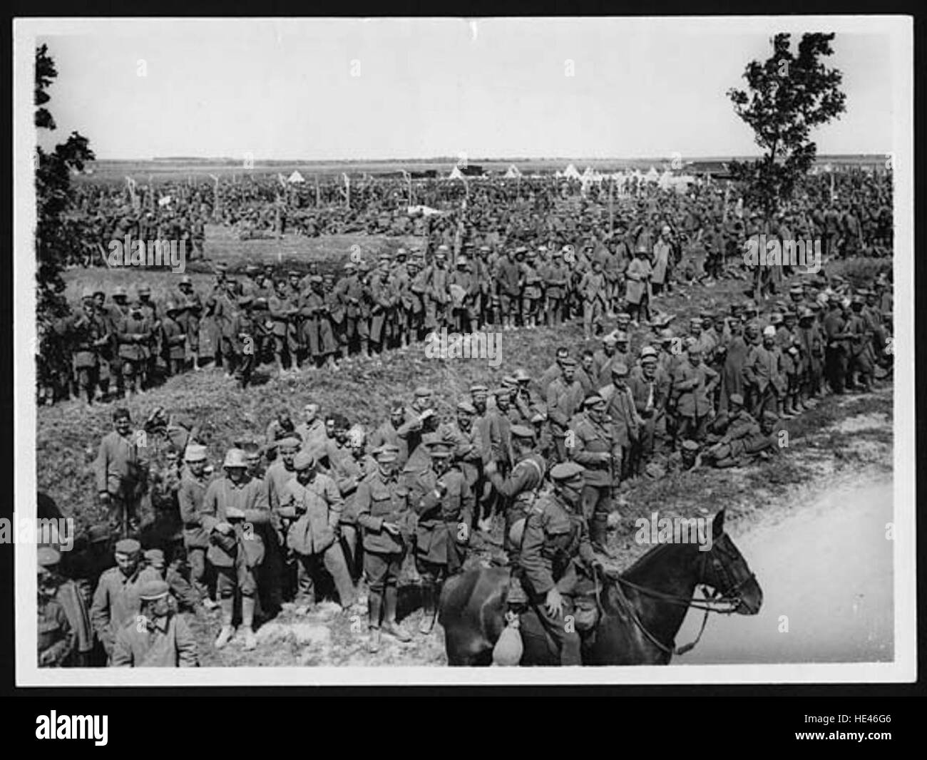 This historic image captures thousands of German prisoners confined in ...
