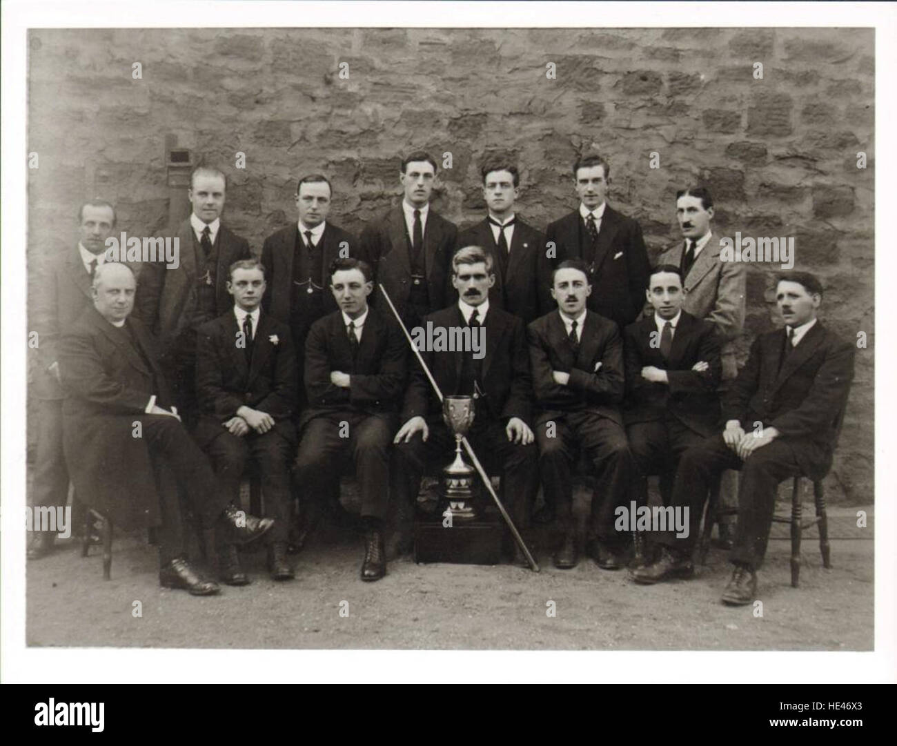 This historic photograph shows the YMCA Billiards Team, capturing the ...