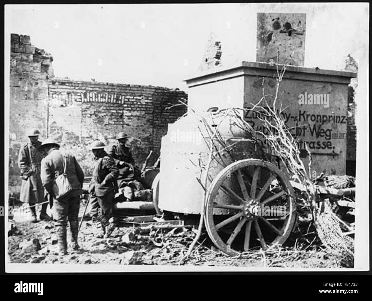 The painting depicts a German movable strong point captured at Tilloy ...