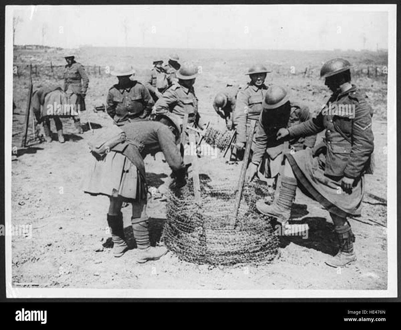 This historic image shows soldiers of the Gordon regiment preparing ...