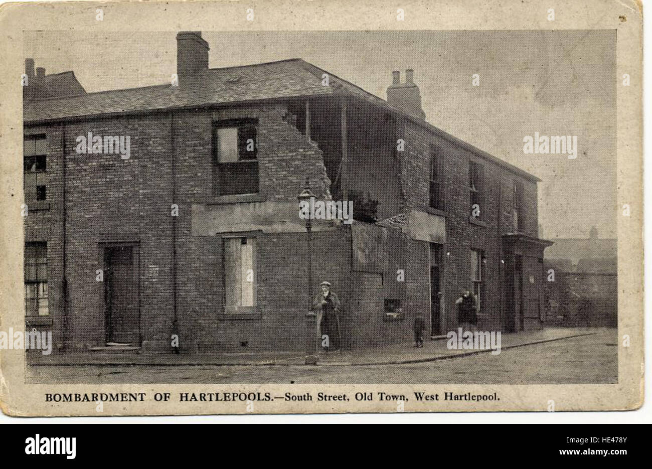 A historical image depicting South Street in Hartlepool during World ...