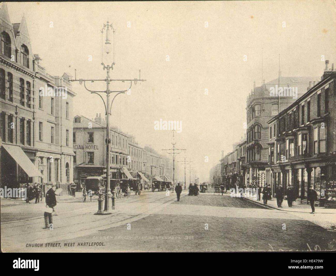 A historic view of Church Street in West Hartlepool, capturing the town ...
