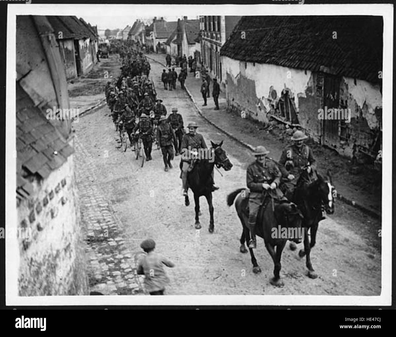 This historical image shows the Newfoundland Regiment marching back to ...