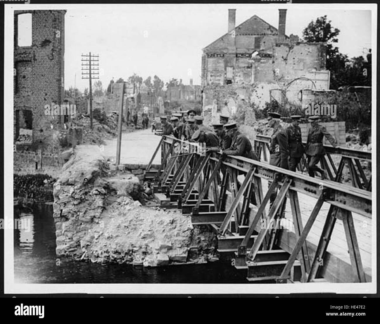 HM on a bridge at Peronne Stock Photo - Alamy