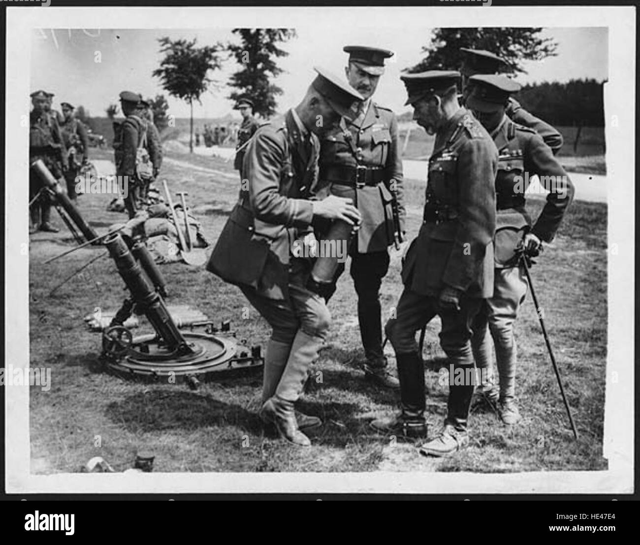 This historic image depicts a scene in which a historical figure, HM ...