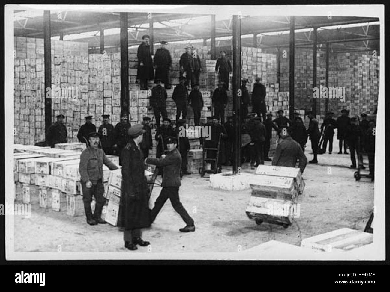 An image of a scene in an old storehouse, reflecting the historic ...