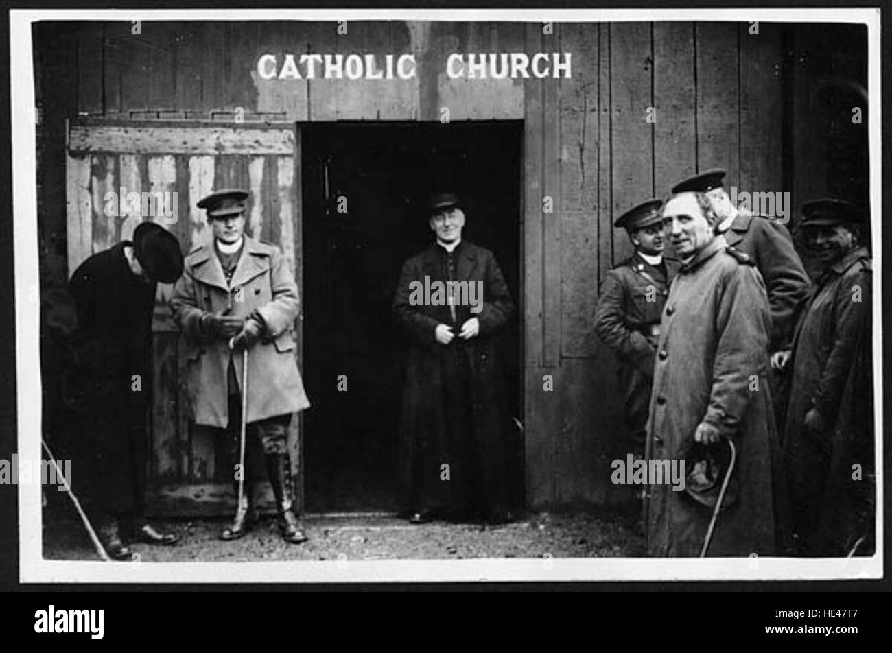 This historical image depicts a cardinal outside the Catholic Church of ...