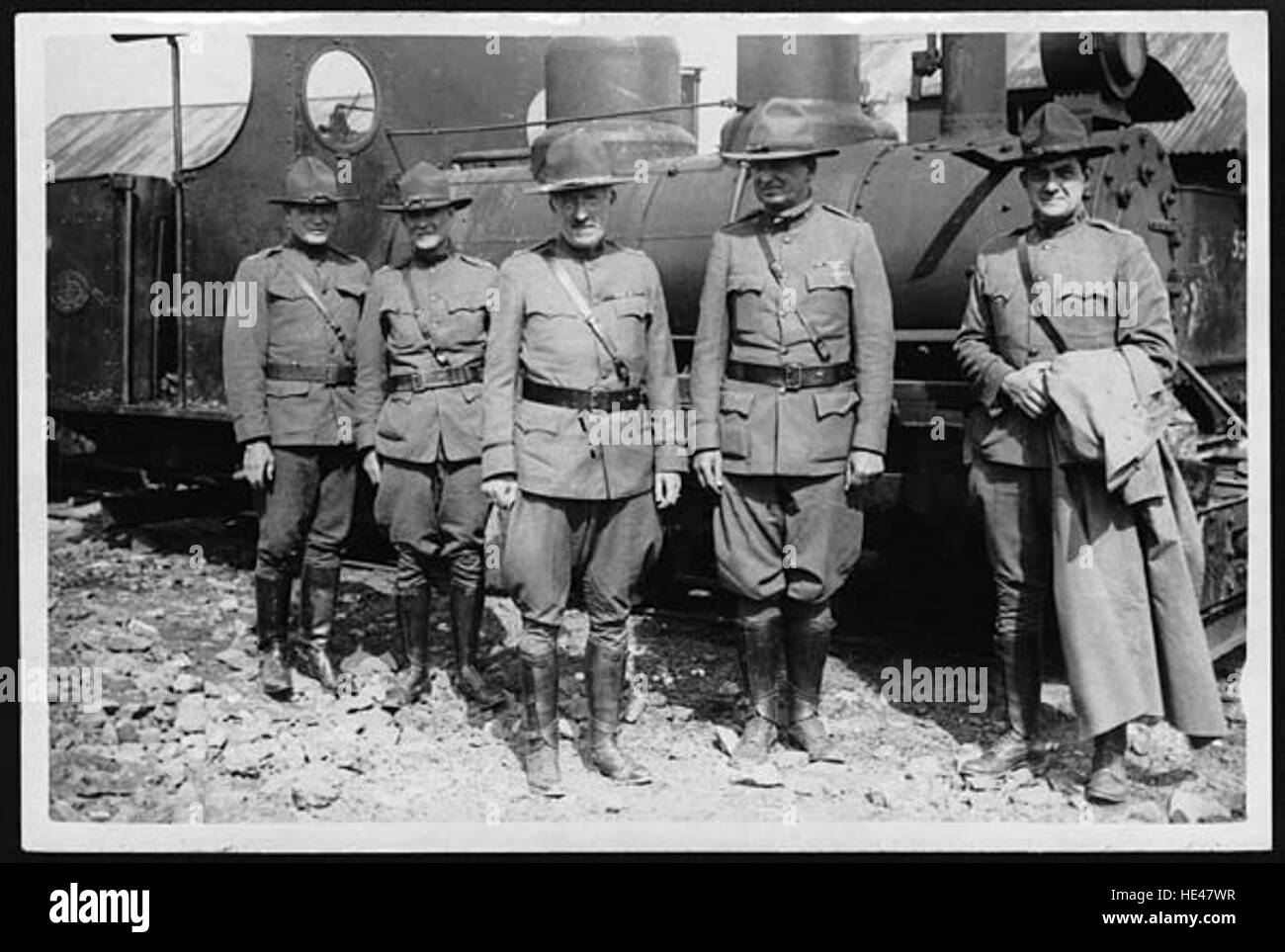 General and Staff in charge of the American engineers who Stock Photo ...