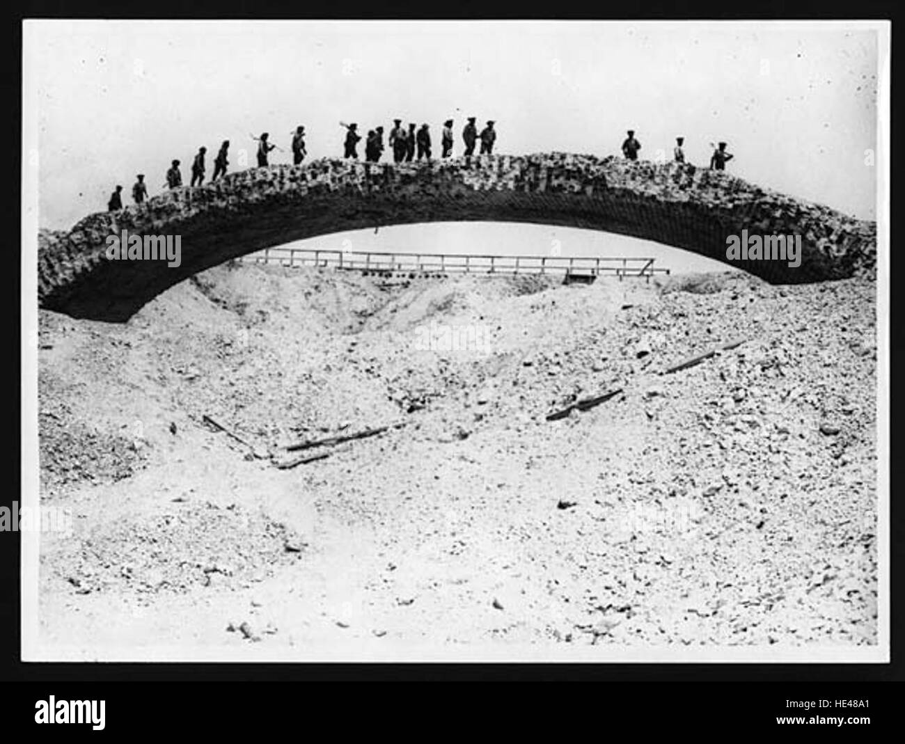 This photograph captures an old bridge that has stood the test of time ...