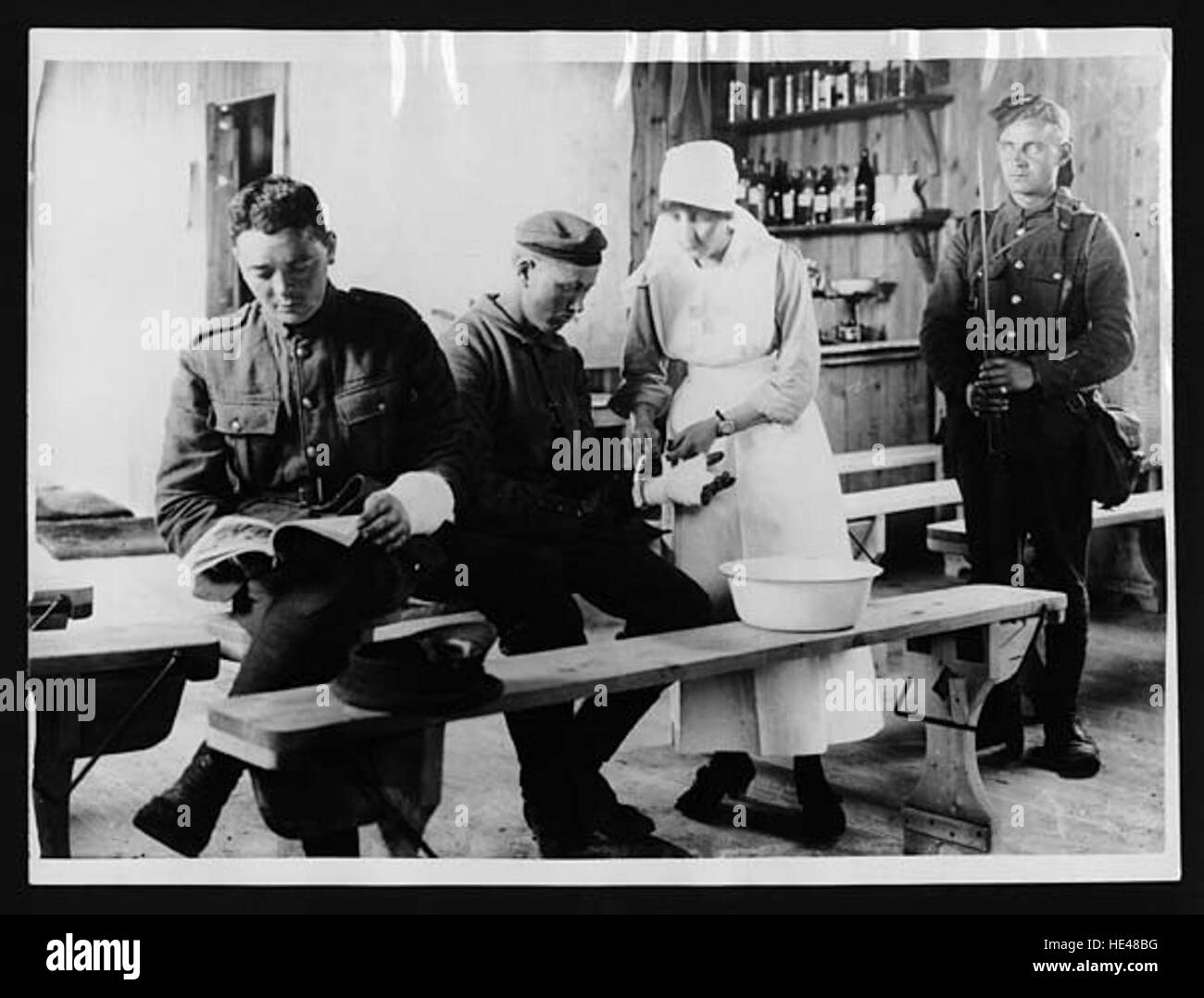 This image shows a VAD (Voluntary Aid Detachment) member working in ...