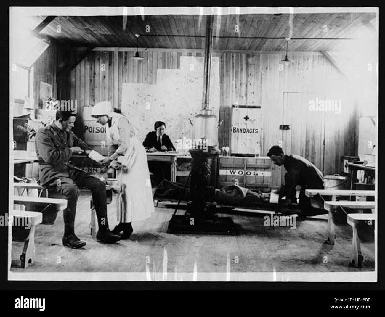 A historical photograph showing a Voluntary Aid Detachments (VAD ...