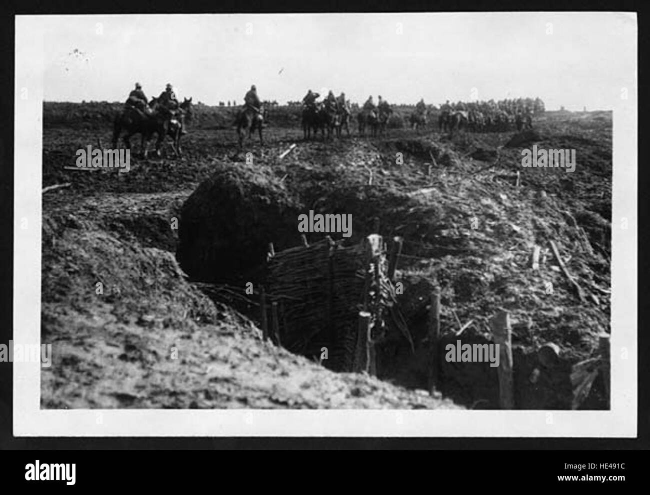 This historic image depicts British cavalry in motion, showcasing ...
