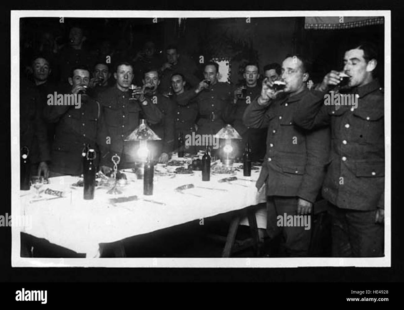 This historic image captures soldiers drinking the King's health in ...