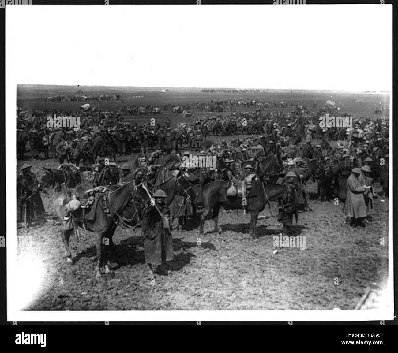 The British Cavalry, prepared for advancement during military ...