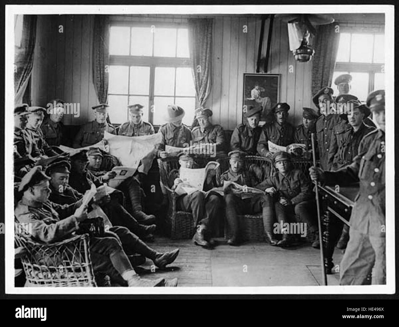 This image from World War I depicts convalescent soldiers resting in a ...