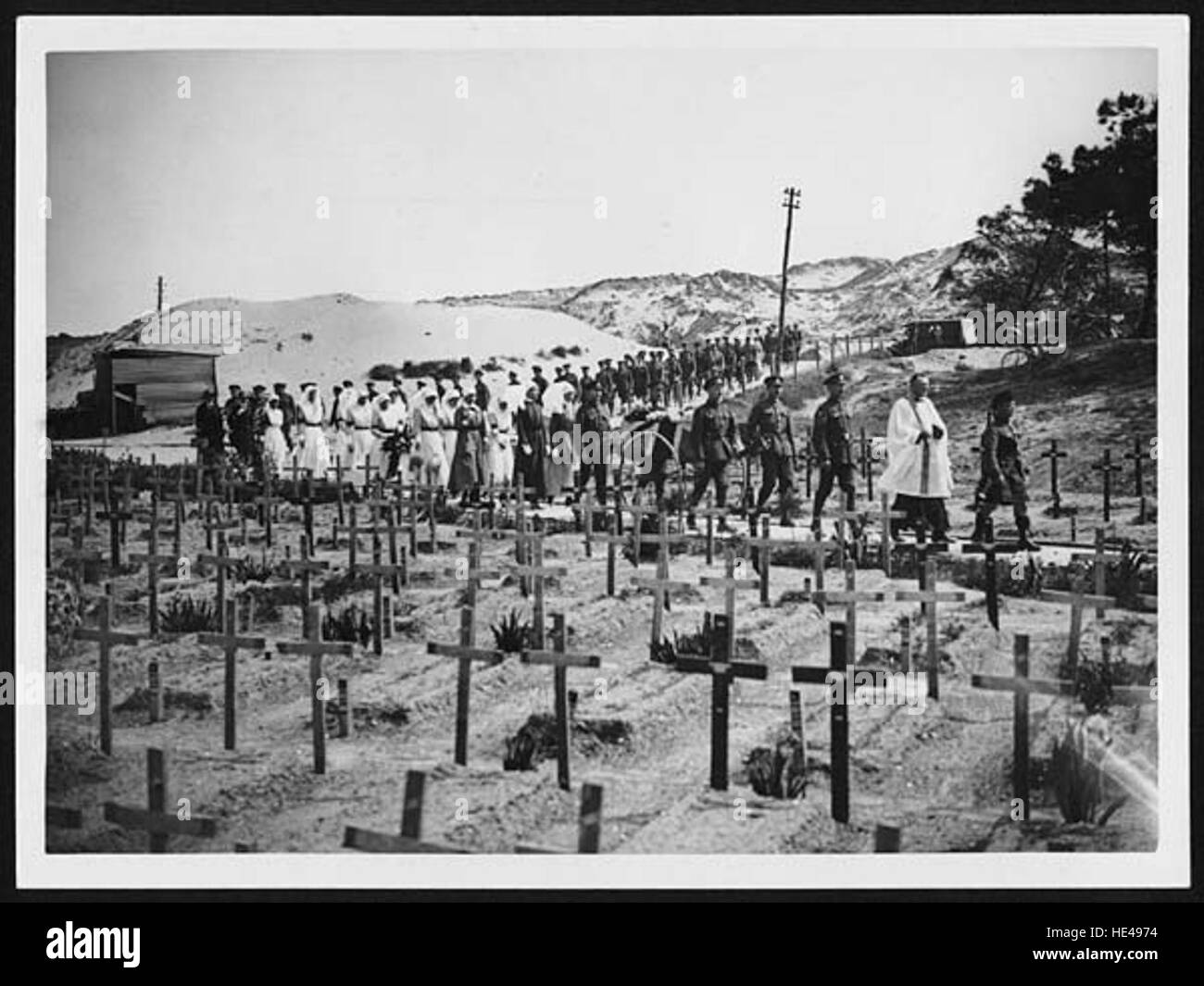 Cemetery funeral procession in Black and White Stock Photos & Images ...