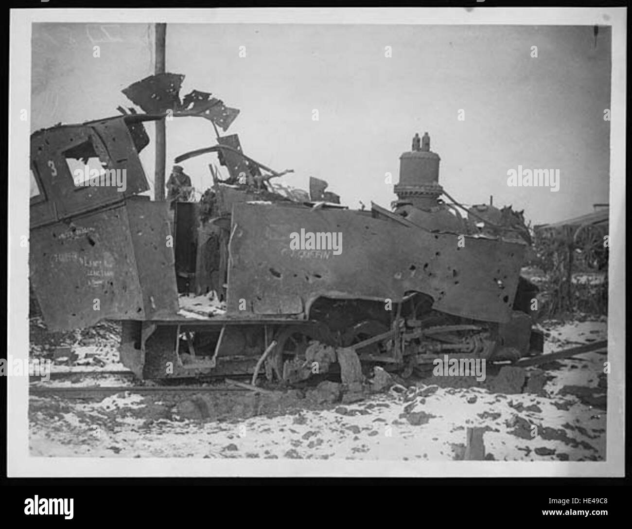 This historical image shows a German light engine, likely from World ...