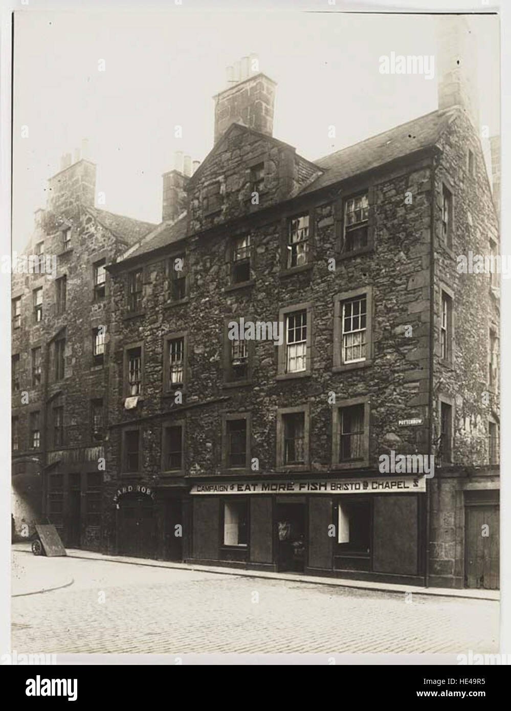 The three-story Potterow tenement building is a historical structure ...